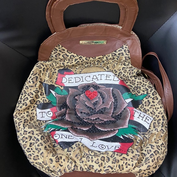 Ed Hardy | Bags | Vintage Ed Hardy Shoulder Bag Cheetahleopard Print ...